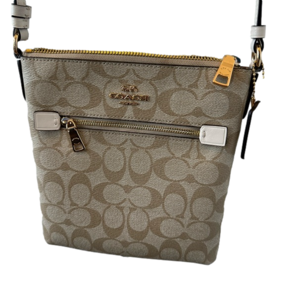 Coach | Bags | Coach Like New Mini Rowan File Bag Light Khaki Signature ...
